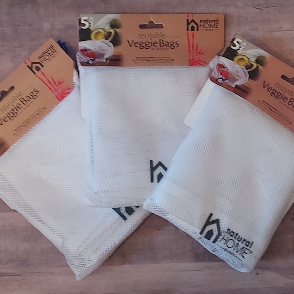 Natural Home Brands | Kitchen | 5 White Reusable Produce Veggie ...